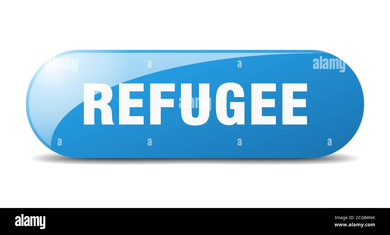 refugee button. rounded glass sign. sticker. banner Stock Vector Image ...