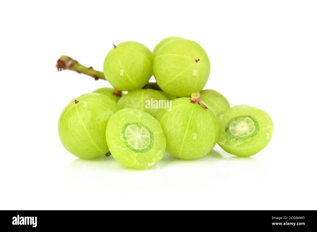 Clouse up of Amla isolated on white background Stock Photo - Alamy