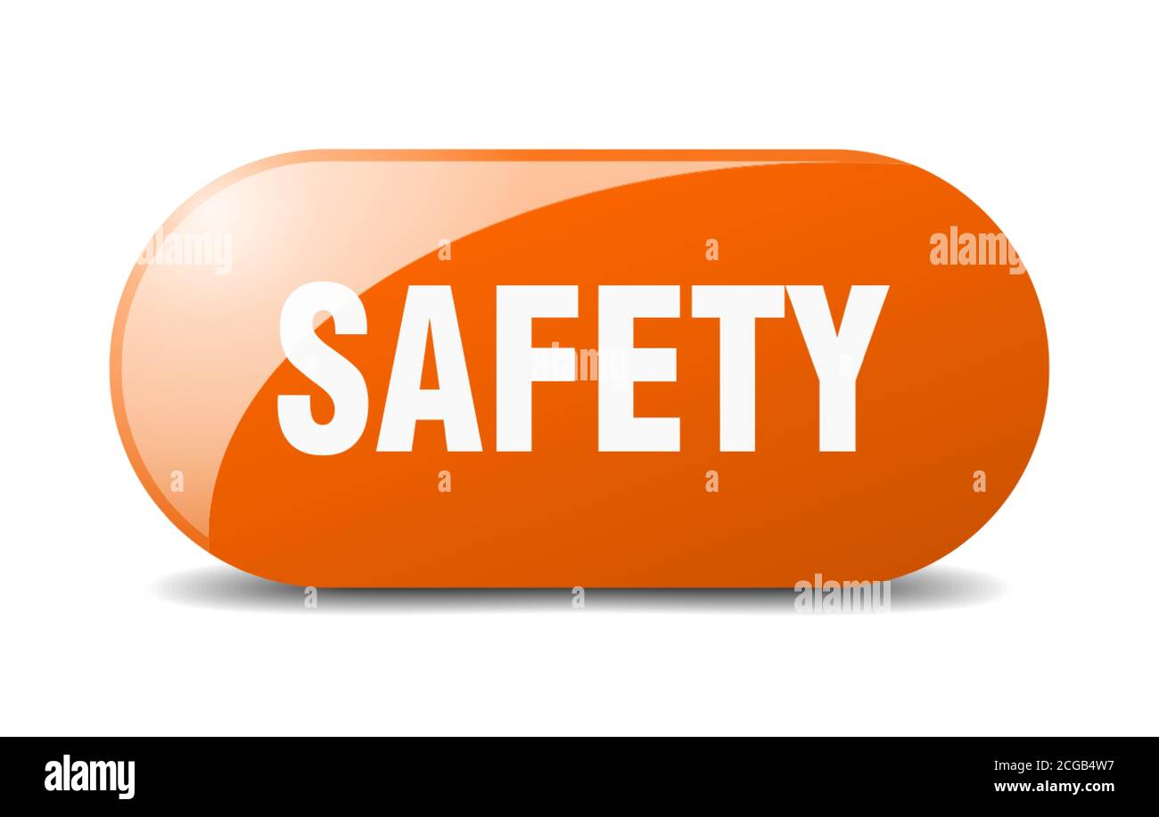 safety button. rounded glass sign. sticker. banner Stock Vector Image ...