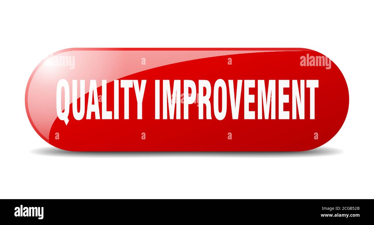 quality improvement button. rounded glass sign. sticker. banner Stock ...