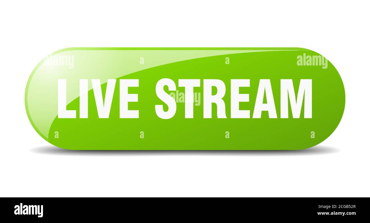 live stream button. rounded glass sign. sticker. banner Stock Vector ...