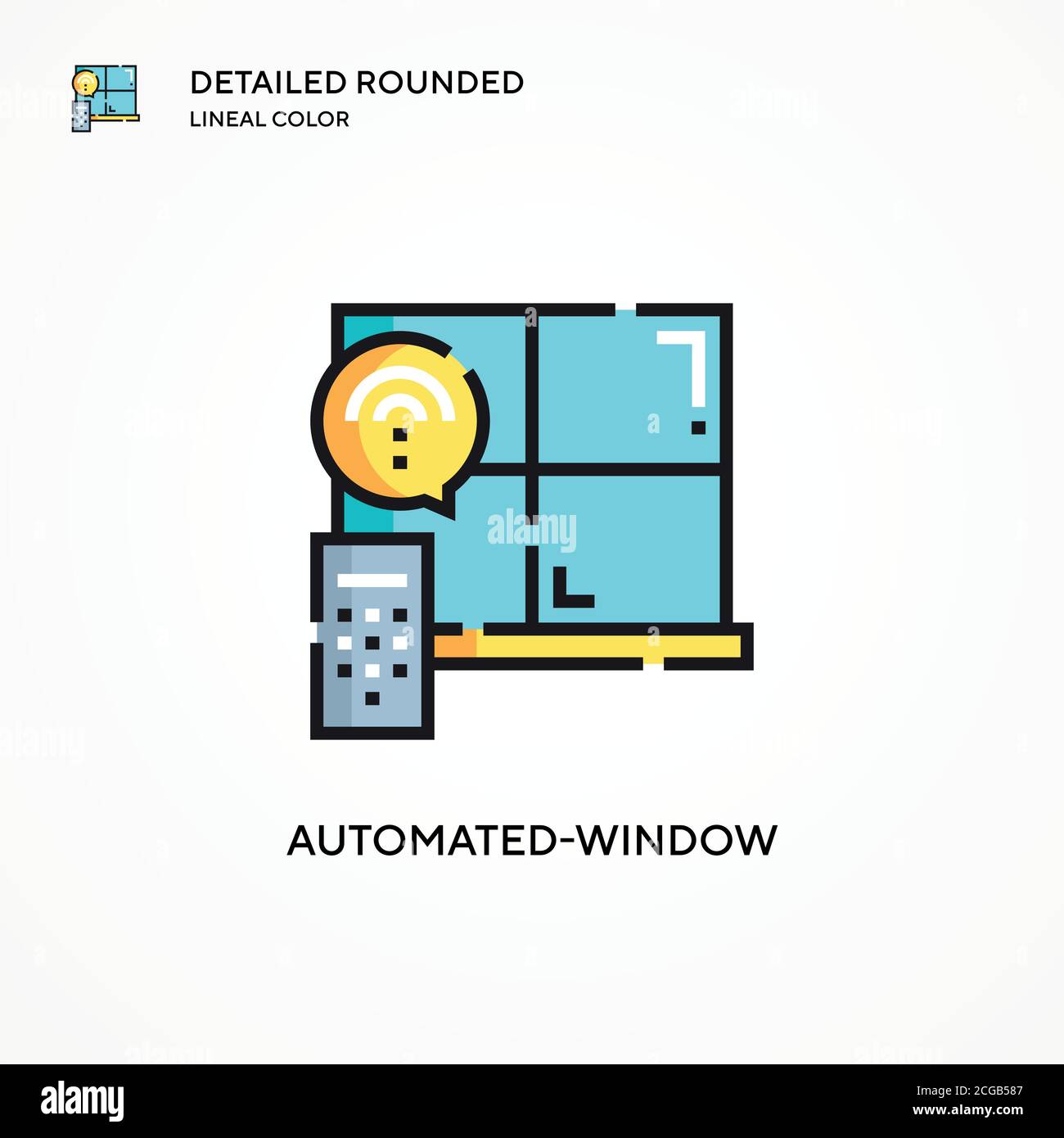 Automated-window vector icon. Modern vector illustration concepts. Easy ...