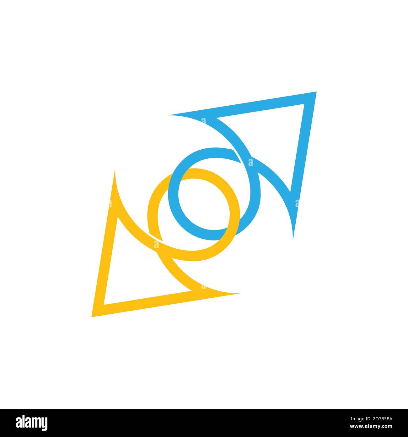 linked arrow overlapping logo vector Stock Vector Image & Art - Alamy