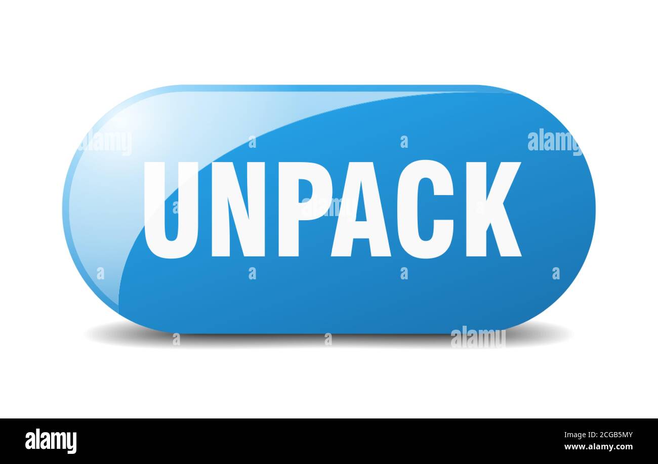 unpack button. rounded glass sign. sticker. banner Stock Vector Image ...