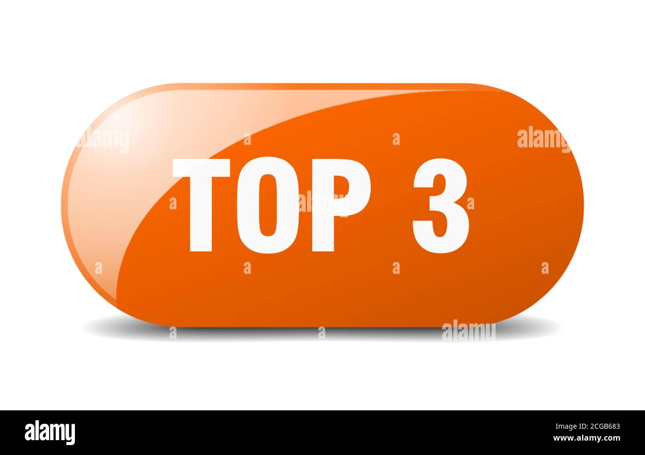 top 3 button. rounded glass sign. sticker. banner Stock Vector Image ...