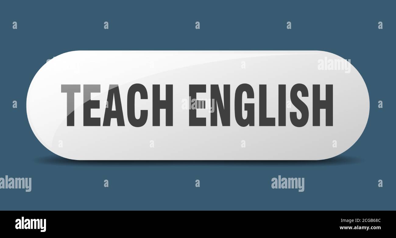 teach english button. rounded glass sign. sticker. banner Stock Vector ...