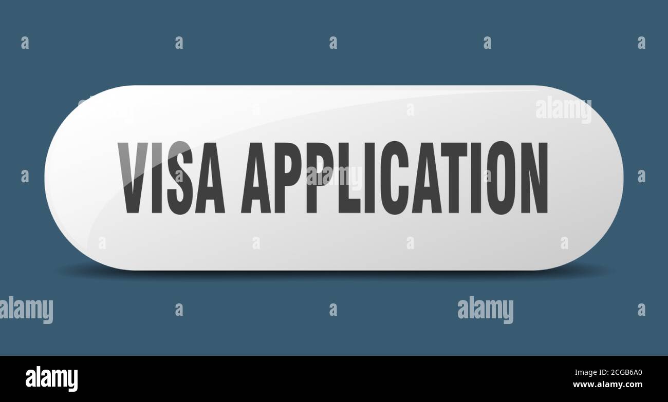 visa application button. rounded glass sign. sticker. banner Stock ...