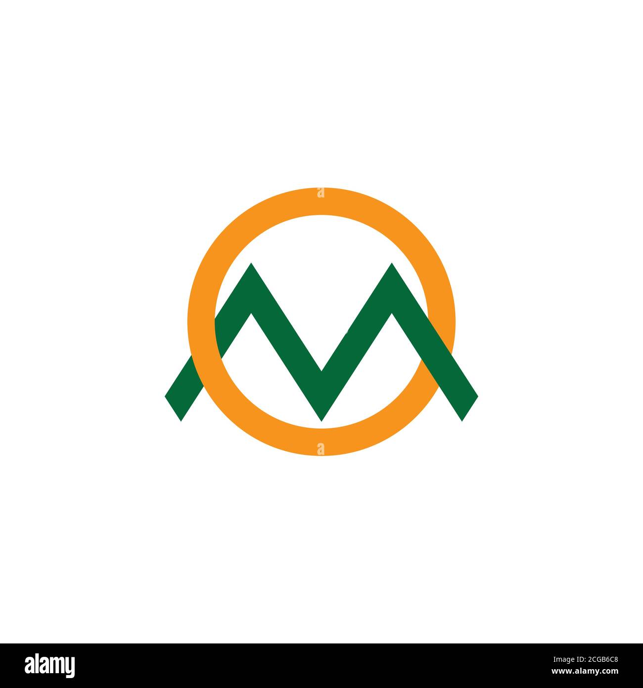 letter om mountain sun geometric line logo vector Stock Vector Image ...