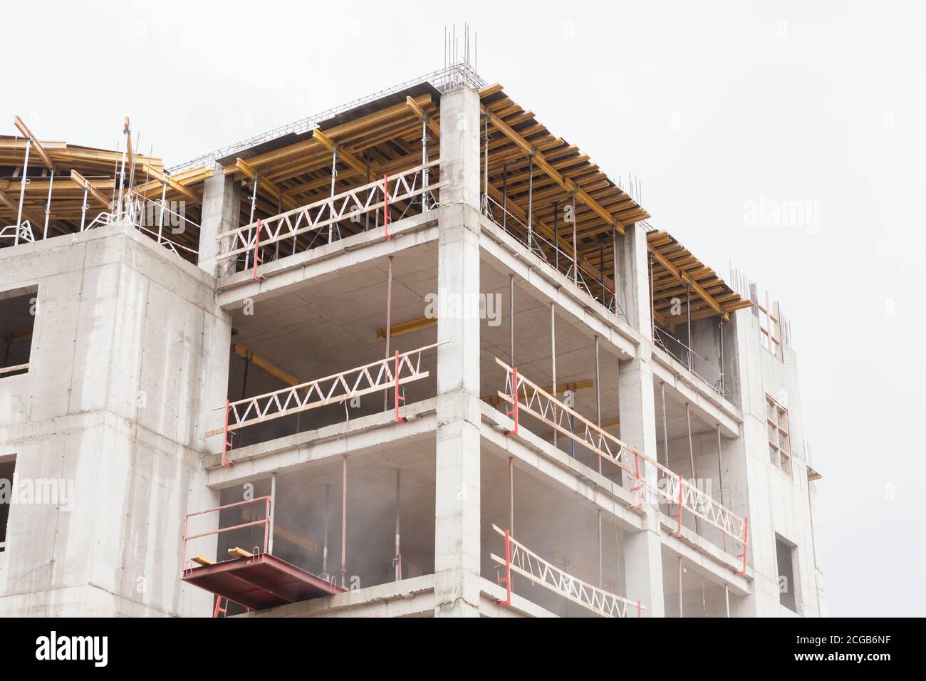 Abstract modern architecture, concrete house is under construction ...
