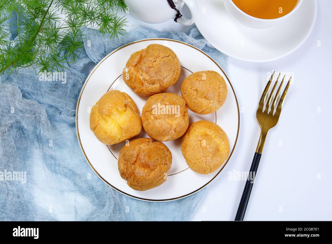 Puff delicious afternoon tea Stock Photo - Alamy