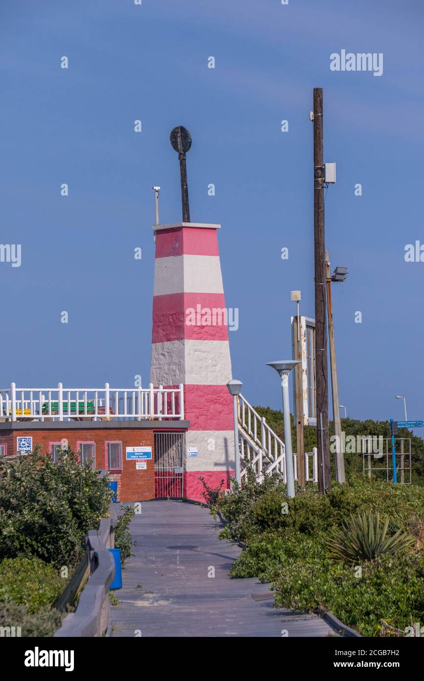 Port Elizabeth, South Africa - a marine beacon along the beachfront ...