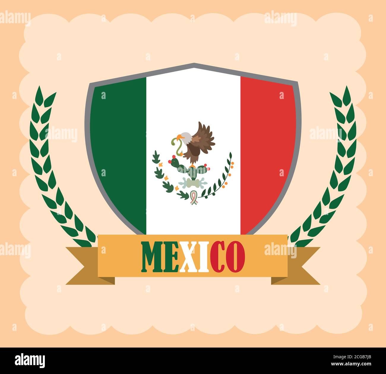 National shield of mexico Stock Vector Images - Alamy