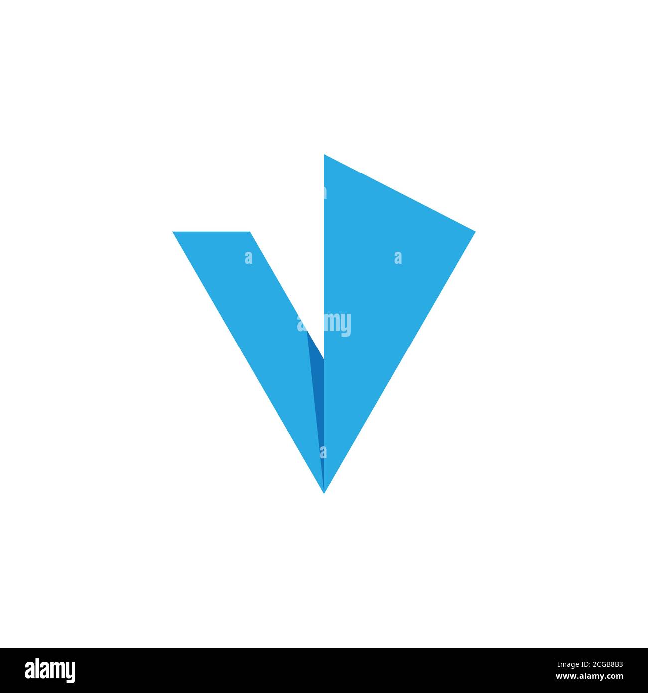 letter v simple paper fold 3d logo Stock Vector Image & Art - Alamy