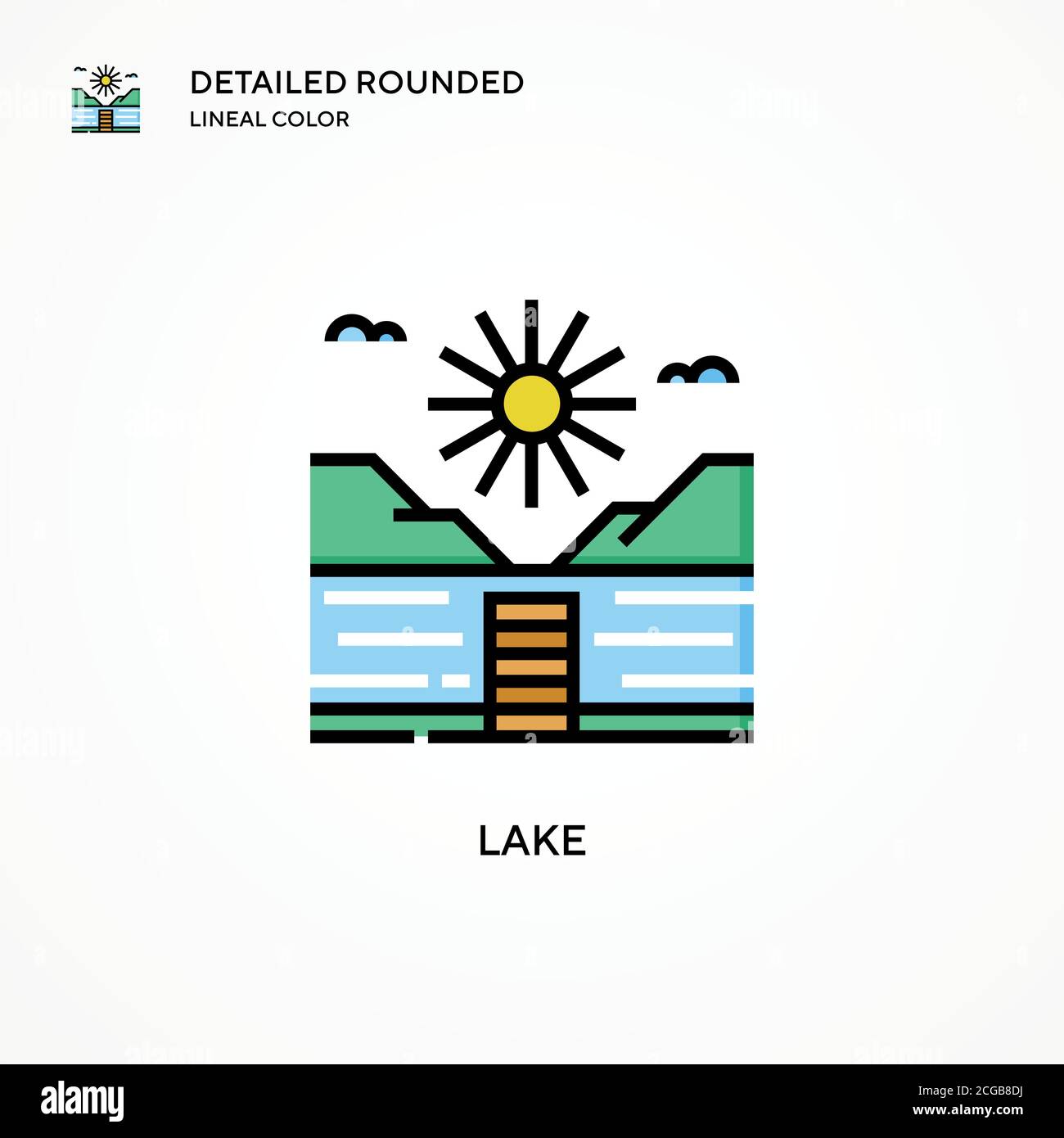 Lake vector icon. Modern vector illustration concepts. Easy to edit and ...