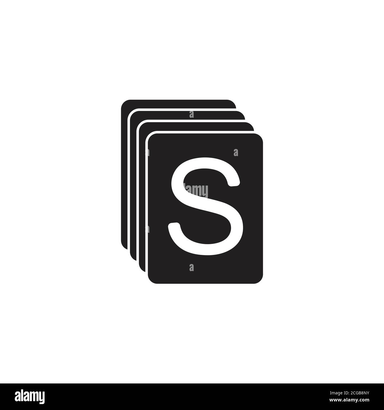 letter 3d card stack symbol logo vector Stock Vector Image & Art - Alamy
