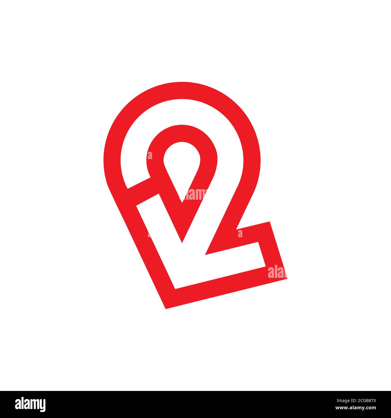 circle arrow pin location geometric line logo vector Stock Vector Image ...
