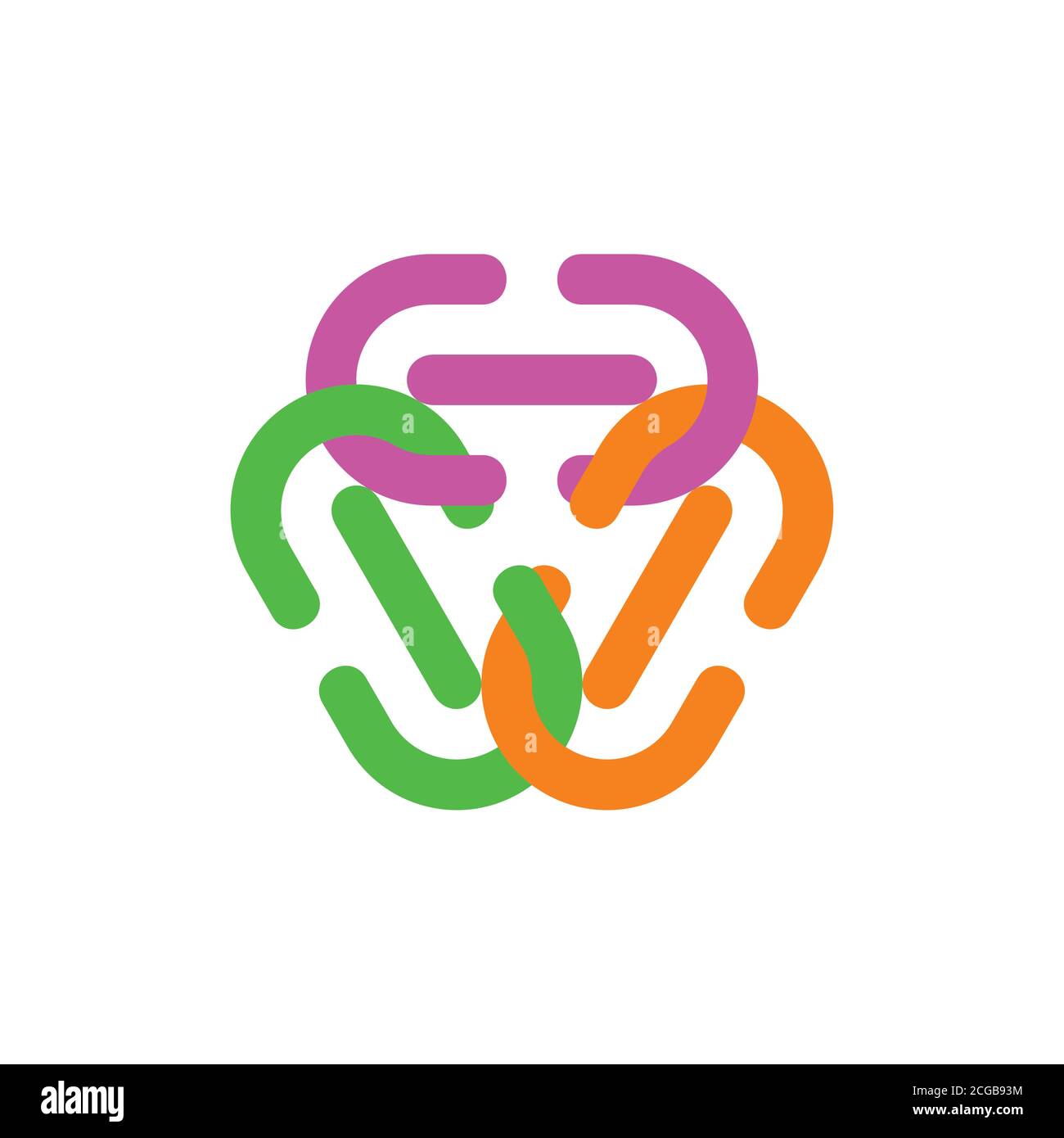 chain linked colorful triangle logo vector Stock Vector Image & Art - Alamy