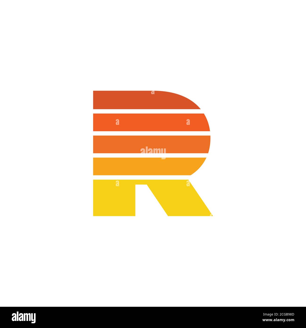letter R simple Sunset stripes geometric Gradient logo vector Stock ...