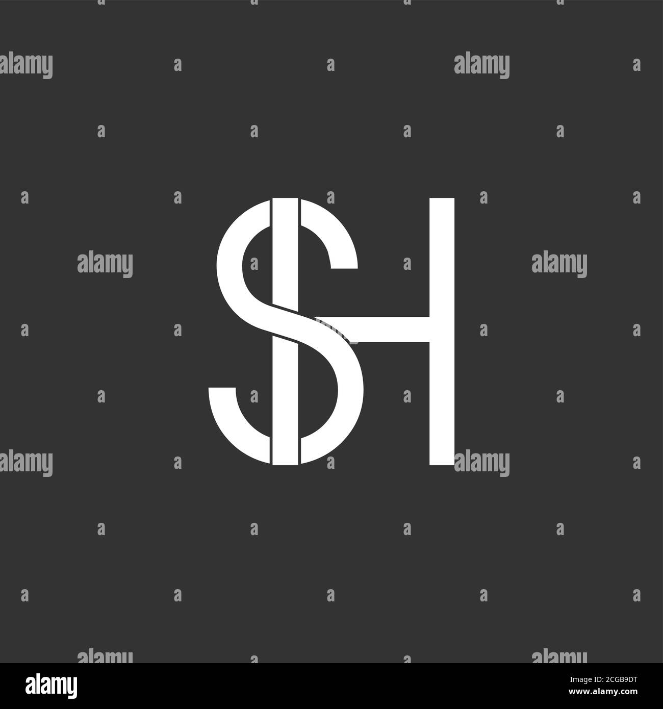 letter sh linked logo vector Stock Vector Image & Art - Alamy