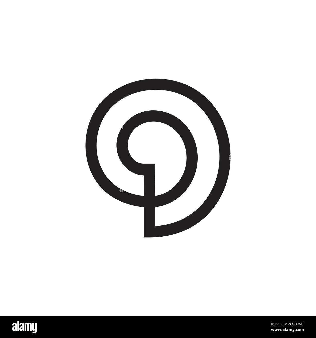abstract letter pd circle linear logo vector Stock Vector Image & Art ...