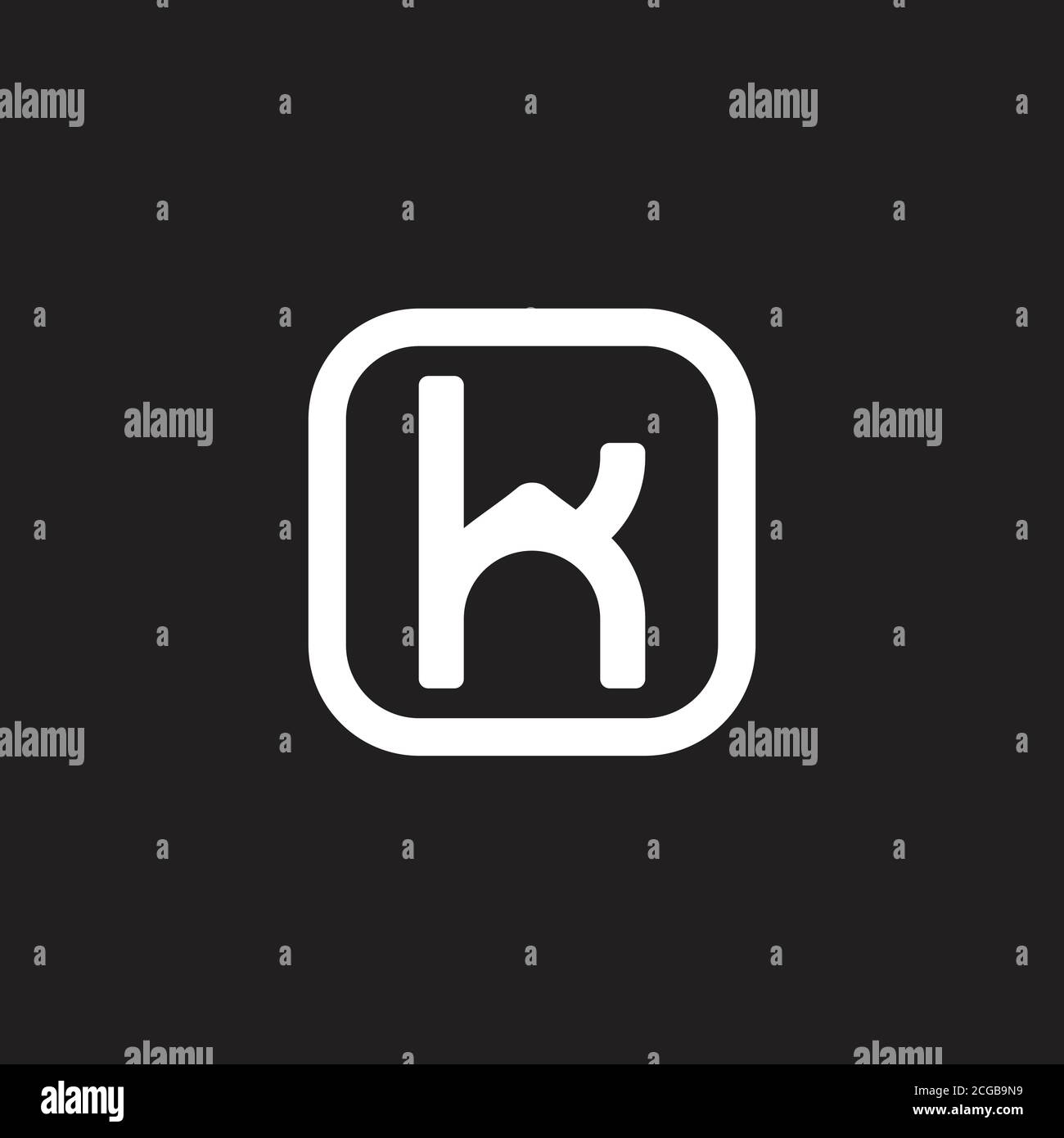 letter hk simple geometric line symbol logo vector Stock Vector Image ...