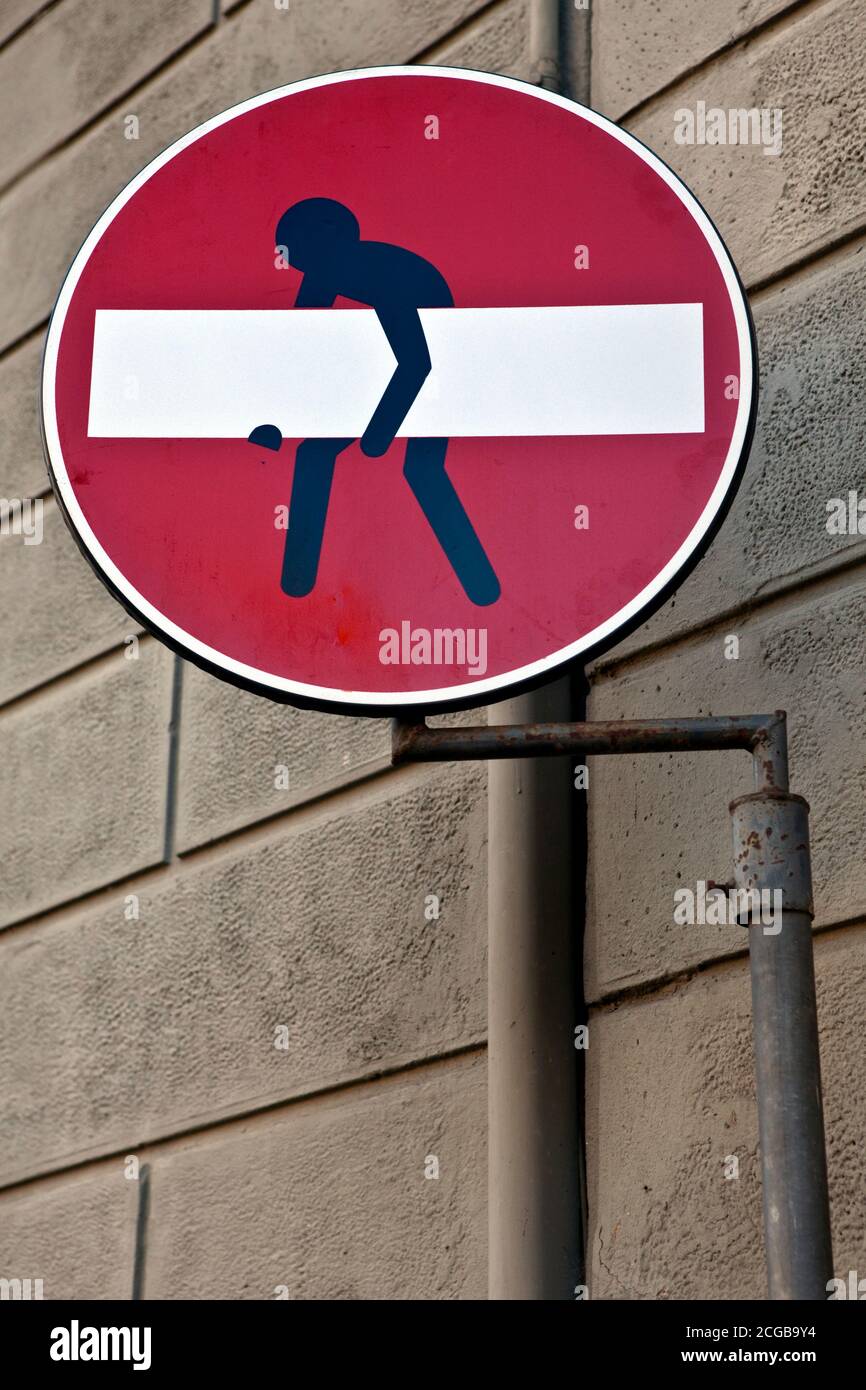 FLORENCE - Stickers on traffic signs by french street artist Clet ...