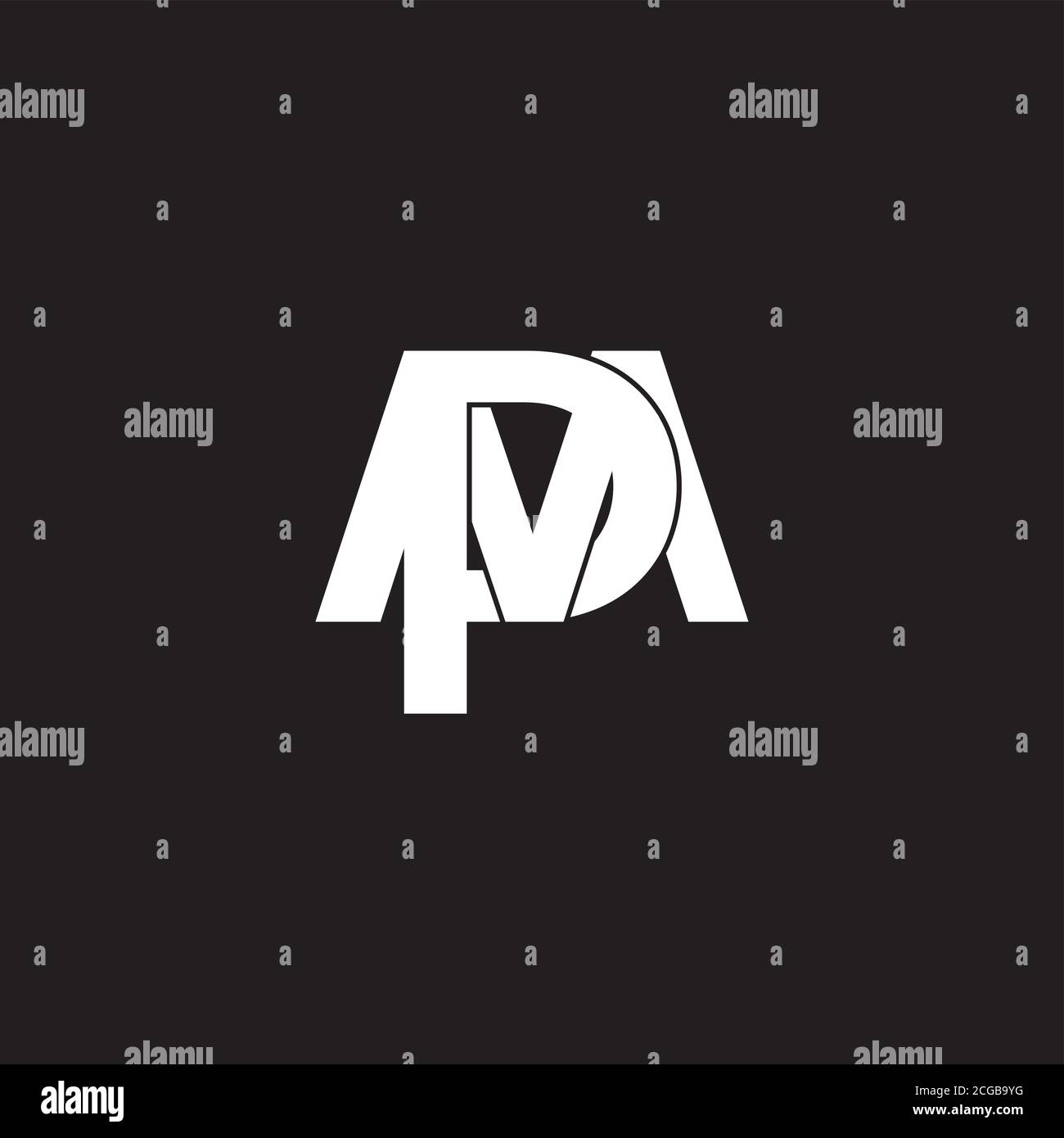 letter md 3d flat geometric overlap logo vector Stock Vector Image ...
