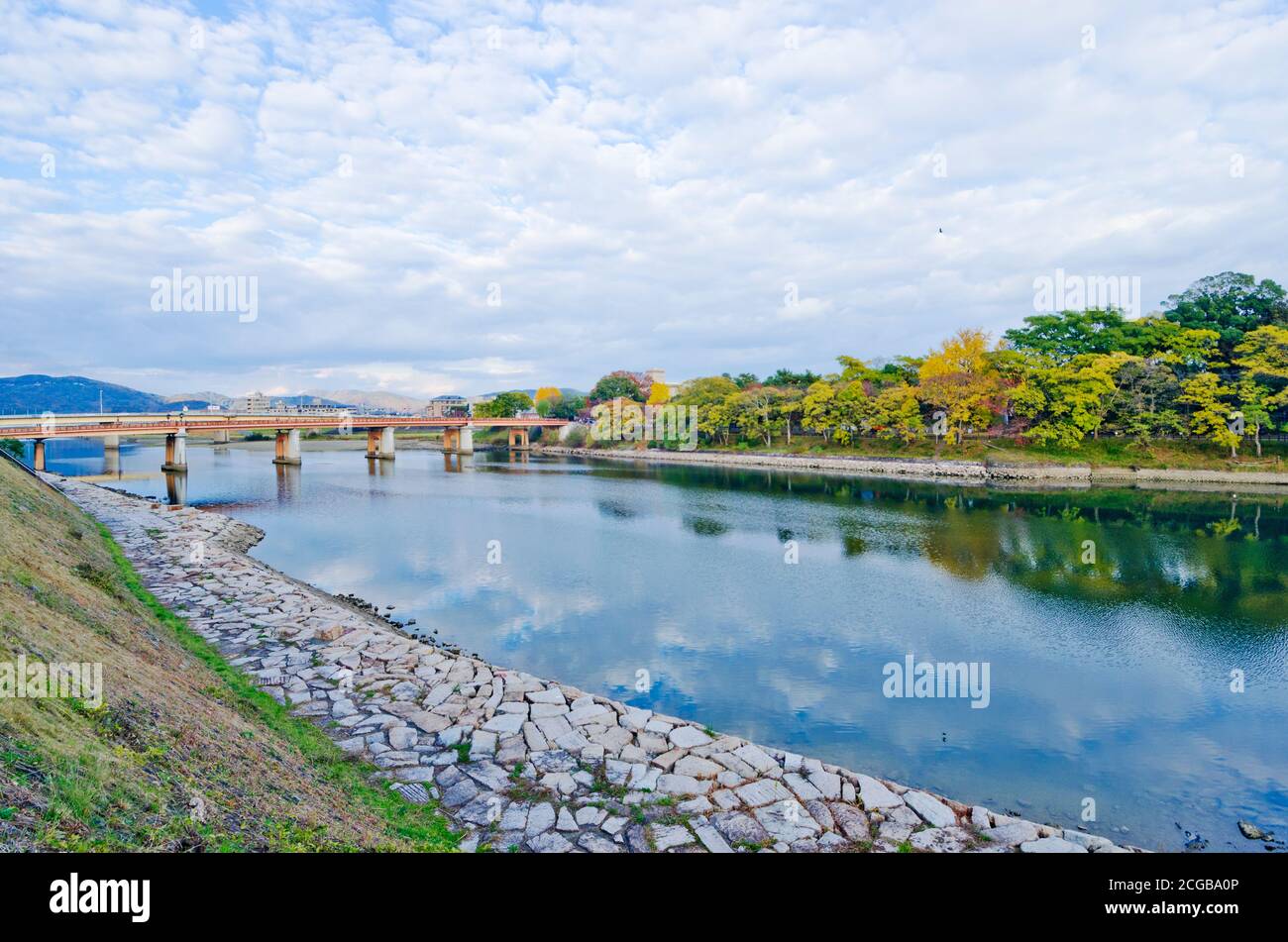 Asahi river in Okayama city, Chugoku, Japan Stock Photo - Alamy