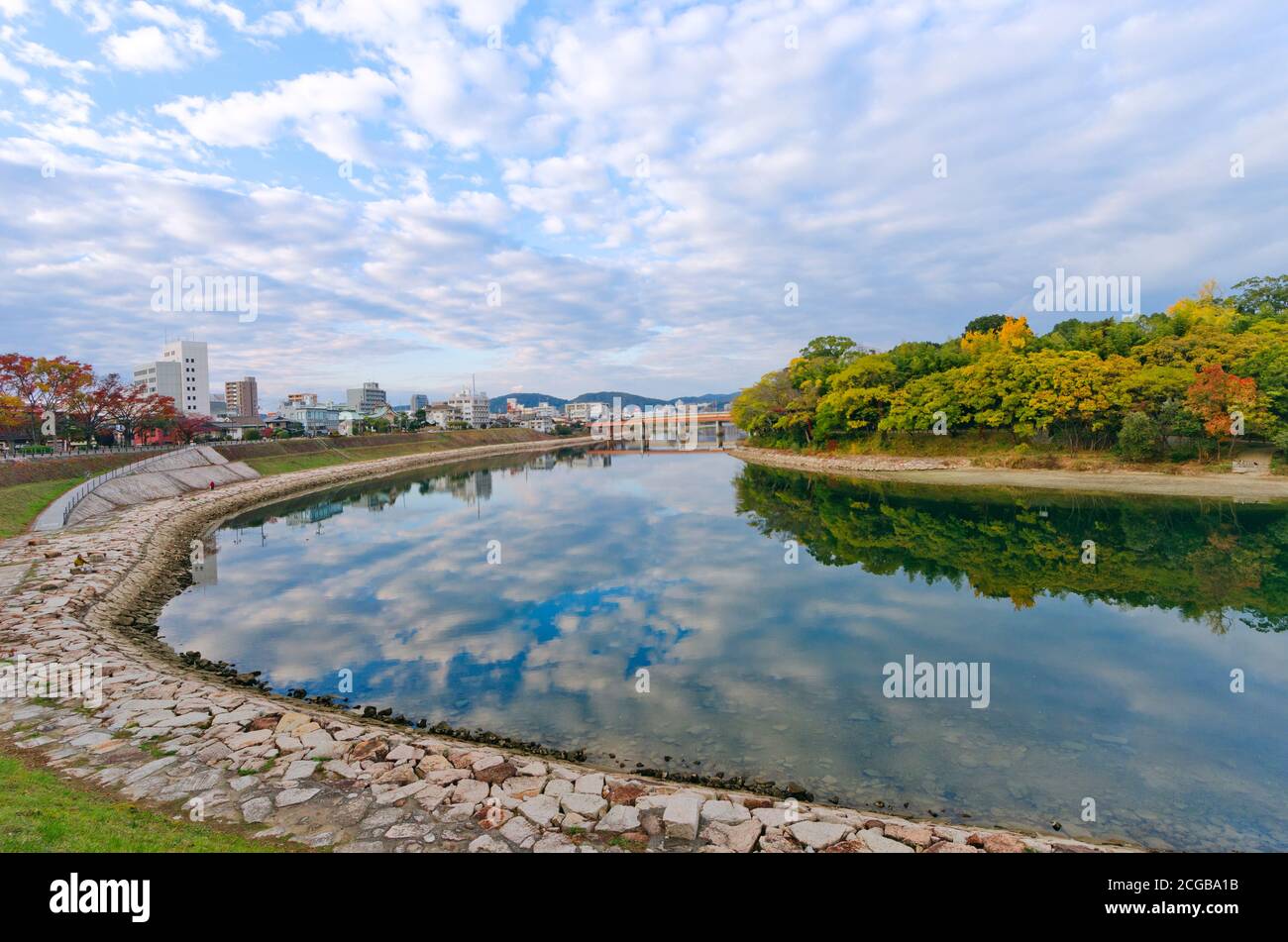 Asahi river in Okayama city, Chugoku, Japan Stock Photo - Alamy