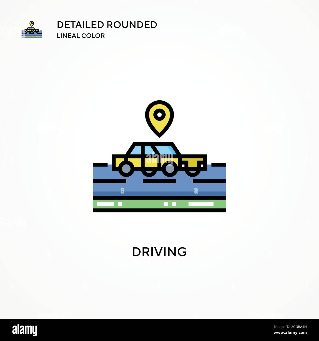 Driving vector icon. Modern vector illustration concepts. Easy to edit ...