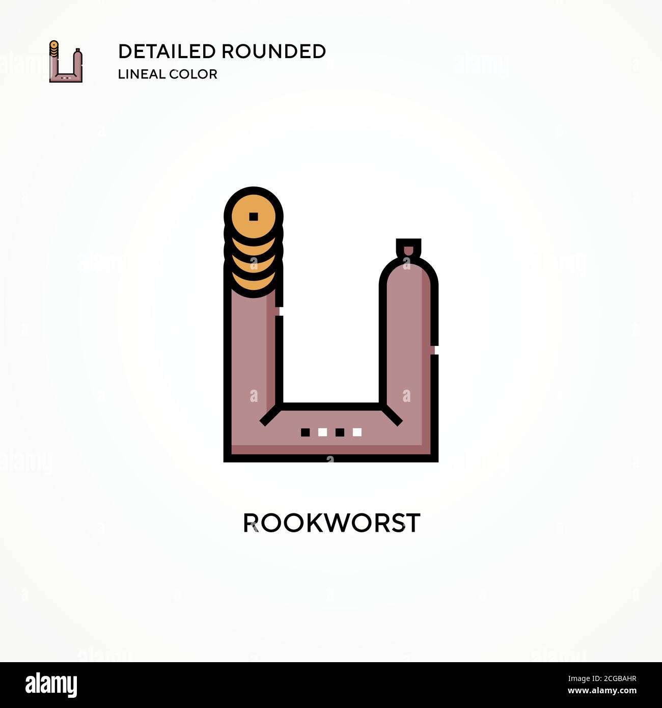 Rookworst vector icon. Modern vector illustration concepts. Easy to ...