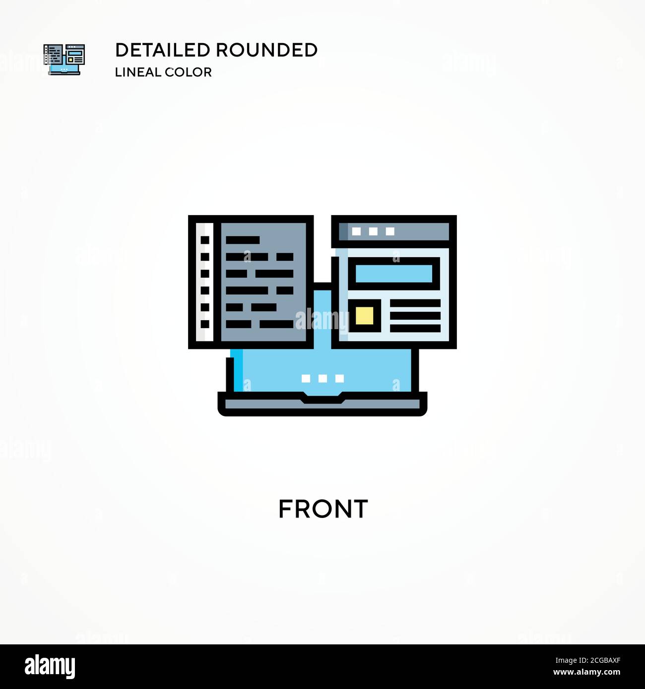 Front vector icon. Modern vector illustration concepts. Easy to edit ...