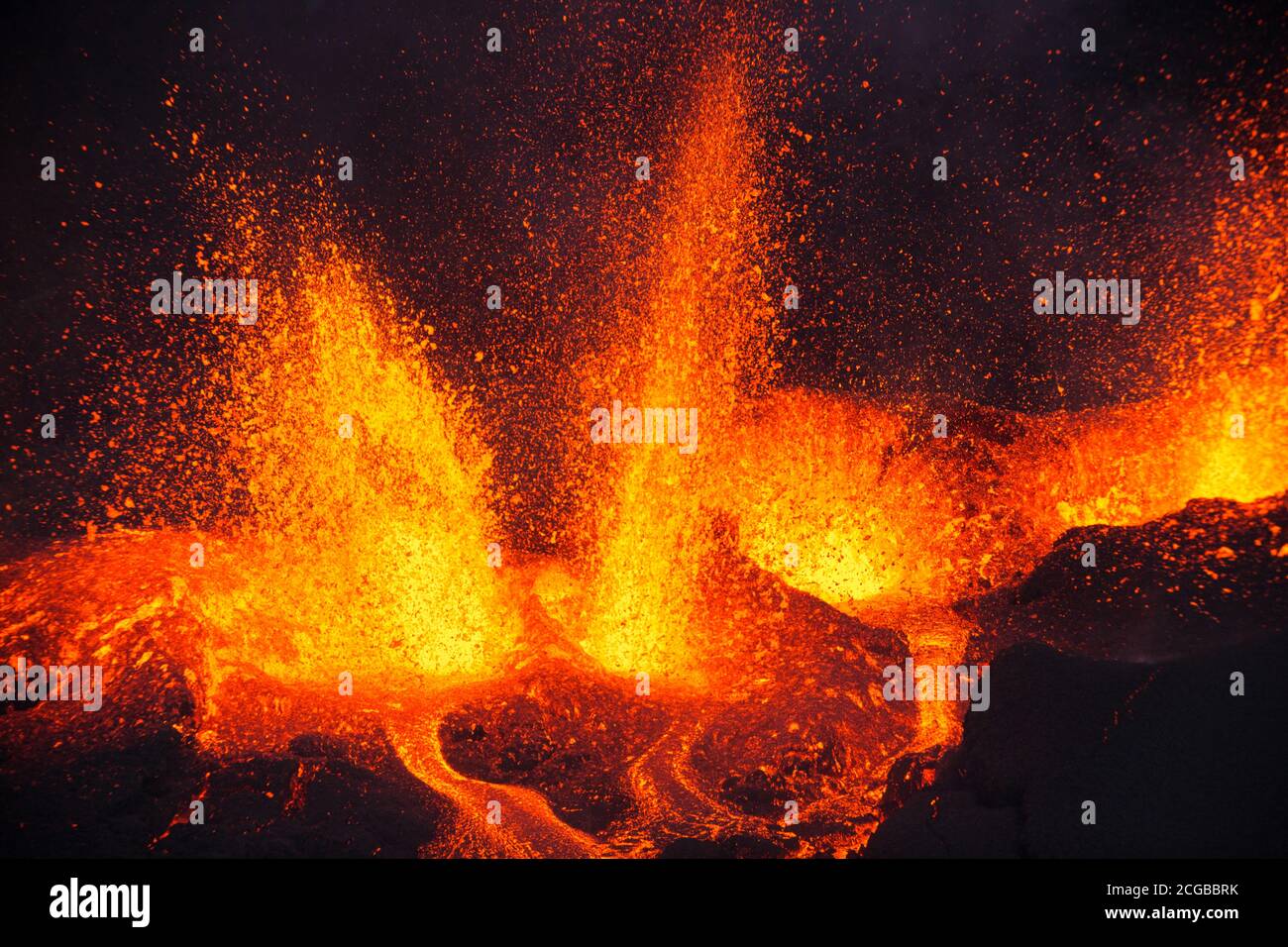 Eruptions of a vulcanic Earth Stock Photo - Alamy