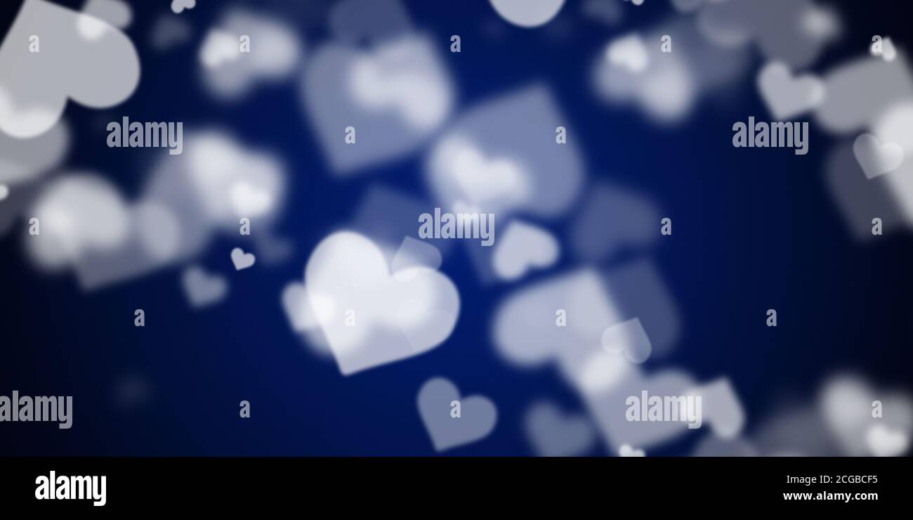 Flying hearts over dark blue background Stock Photo - Alamy