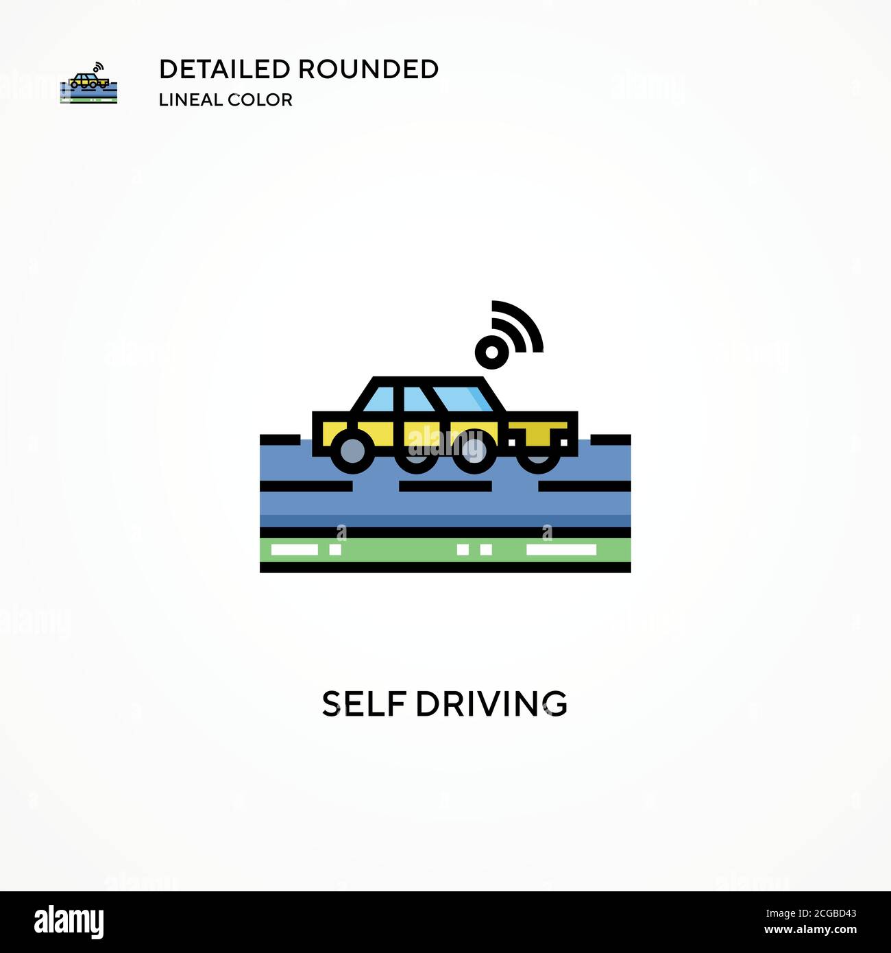 Self driving vector icon. Modern vector illustration concepts. Easy to ...