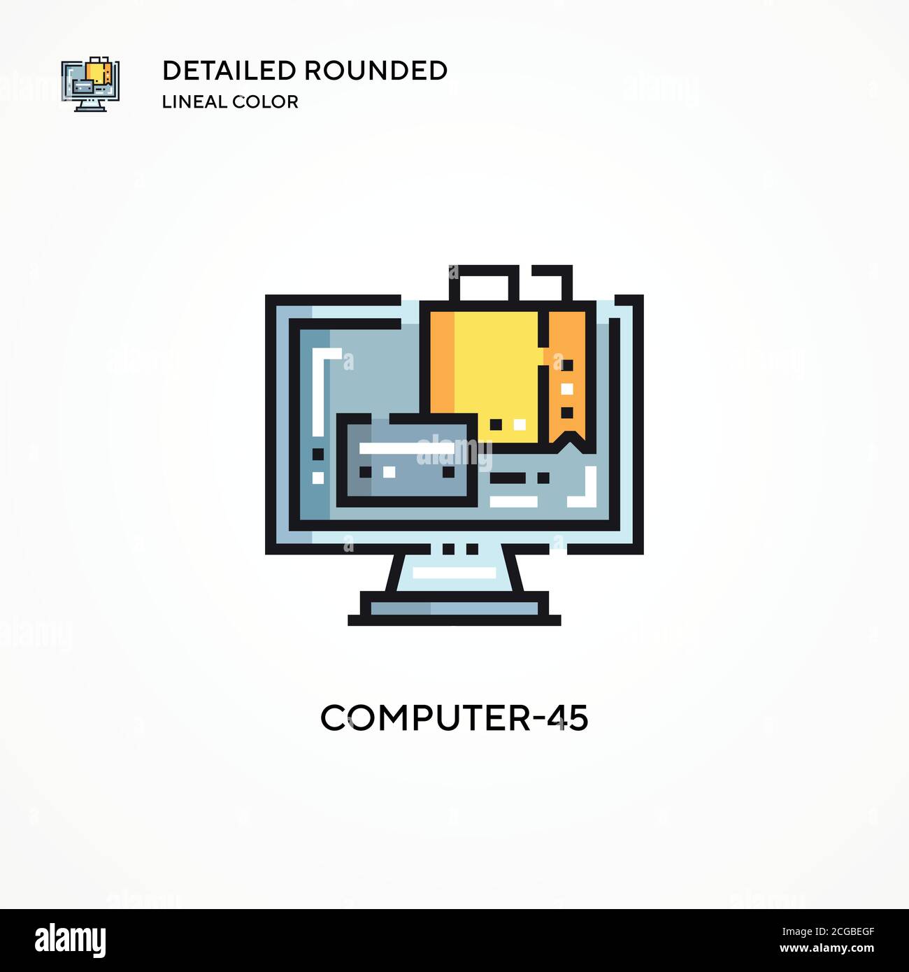 Computer-45 vector icon. Modern vector illustration concepts. Easy to ...