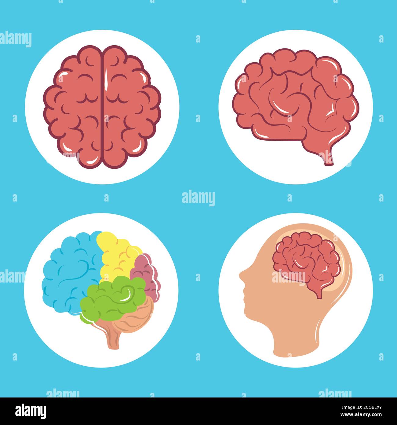 mental health day, psychology medical treatment human brain profile ...