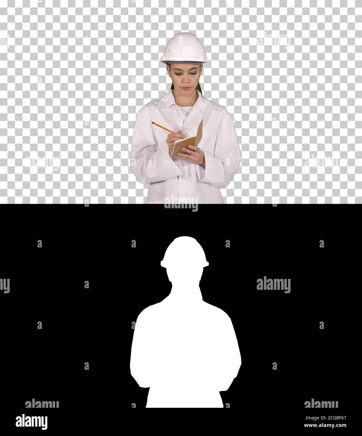 Woman engineer writing checklist hi-res stock photography and images ...