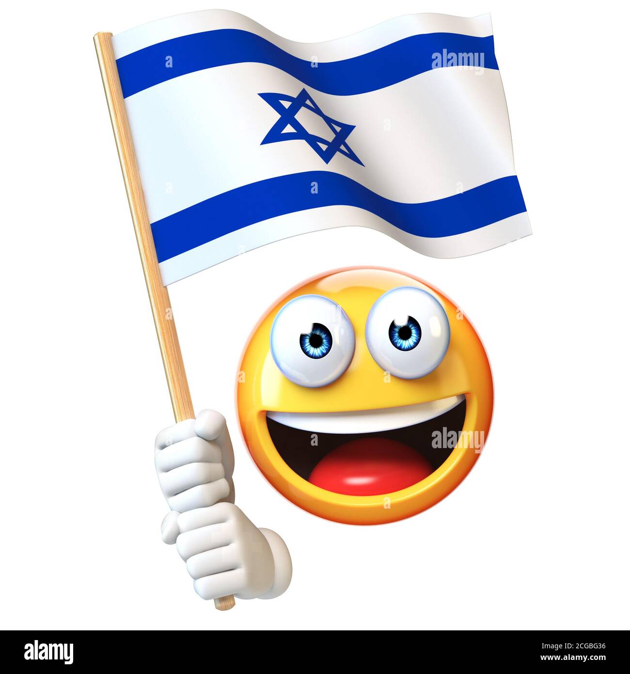 Emoji Holding Israel Flag Emoticon Waving National Flag Of Israel 3d