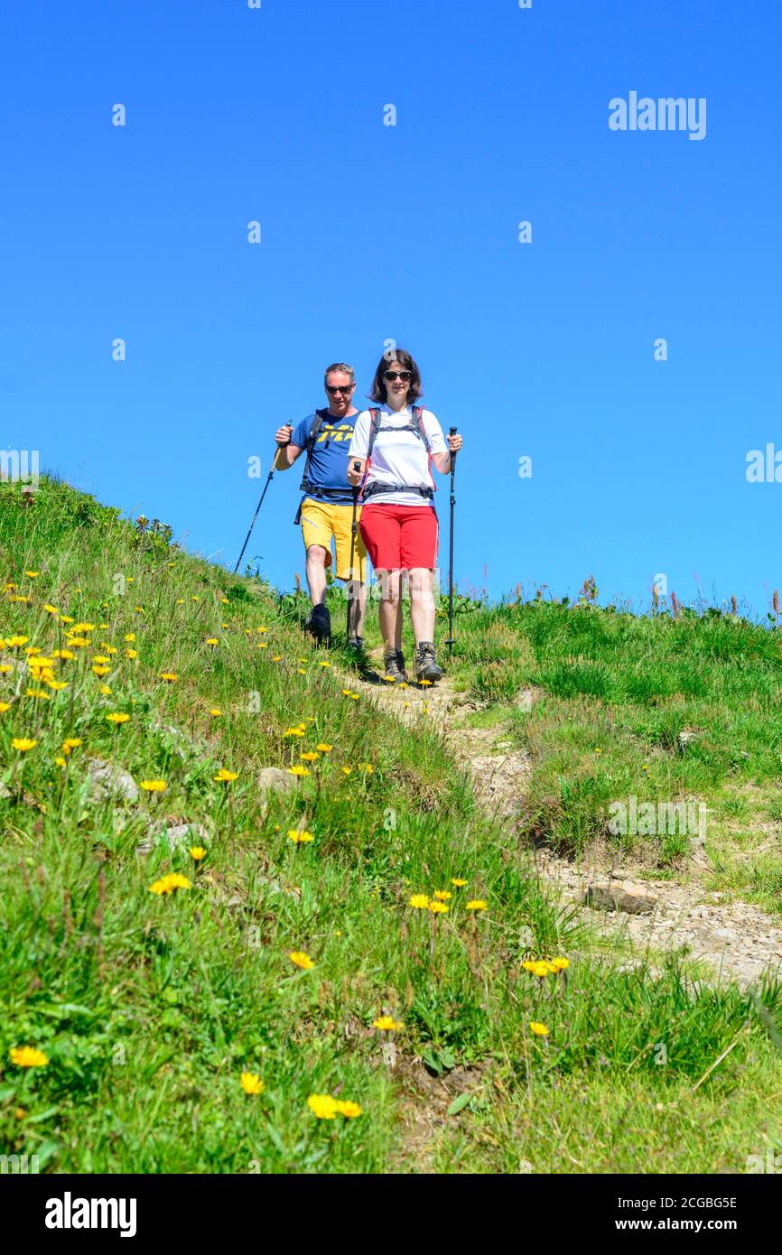 Couple hikers doing trekking hi-res stock photography and images - Alamy