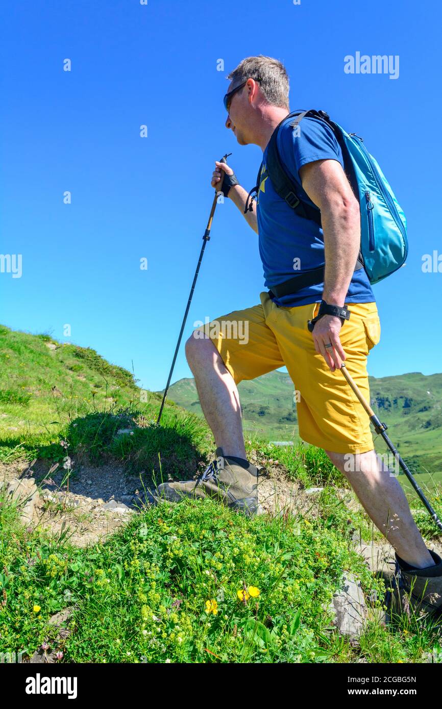 Couple hikers doing trekking hi-res stock photography and images - Alamy