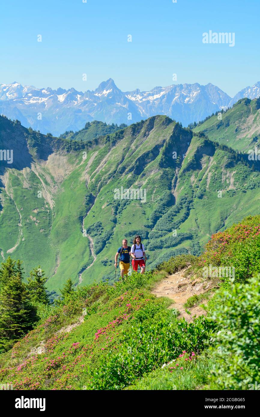 Couple hikers doing trekking hi-res stock photography and images - Alamy