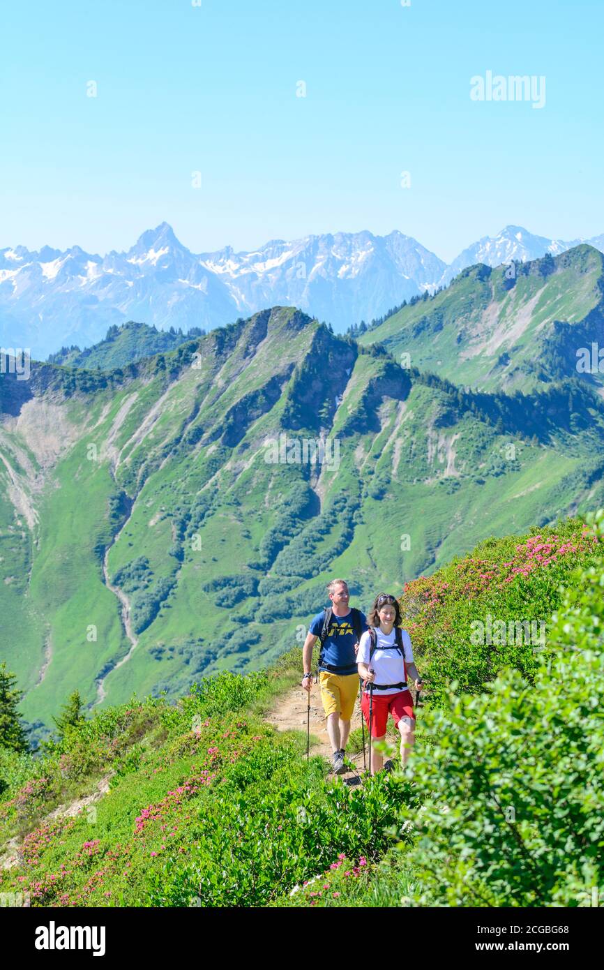Couple hikers doing trekking hi-res stock photography and images - Alamy