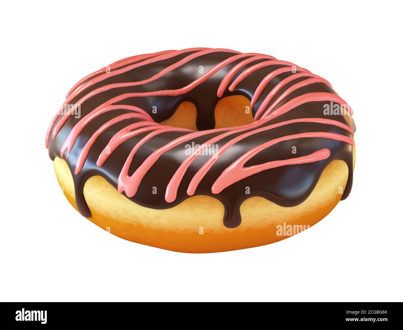 Chocolate donut or doughnut 3d rendering Stock Photo - Alamy