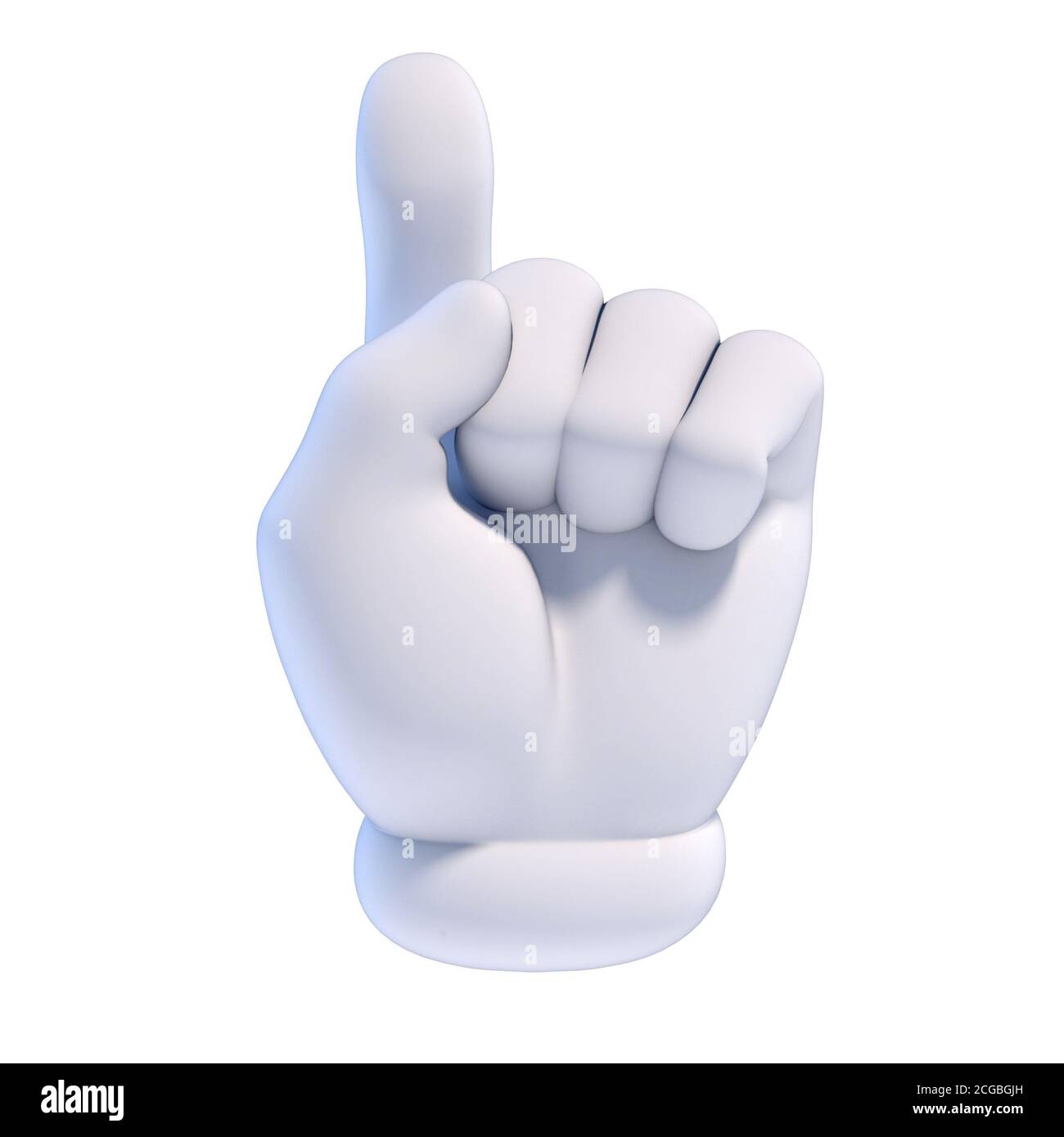 Cartoon hands set - number 1 (one) fan hand glove with finger raised 3d ...