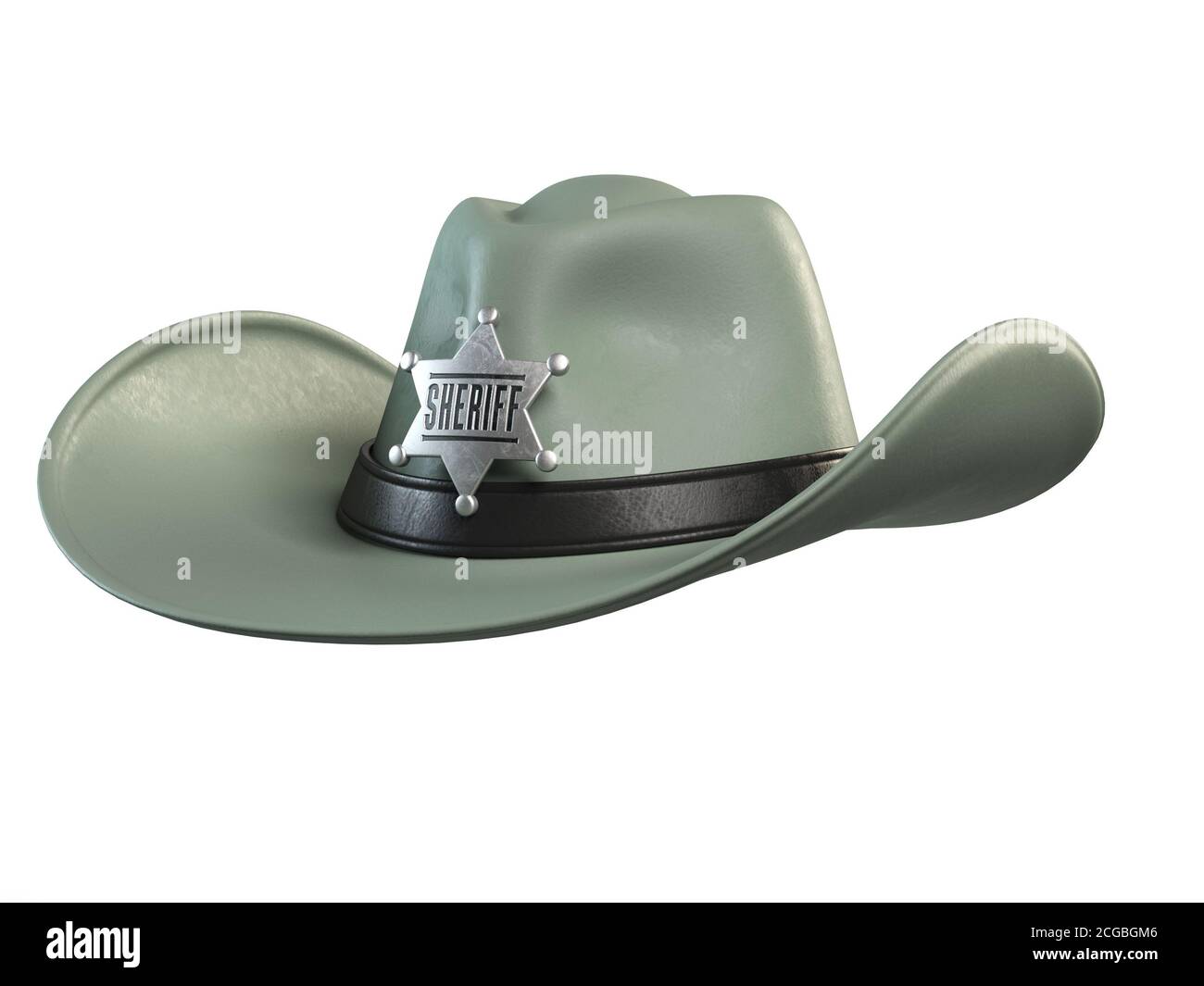 Sheriff hat isolated on white background 3d rendering Stock Photo - Alamy