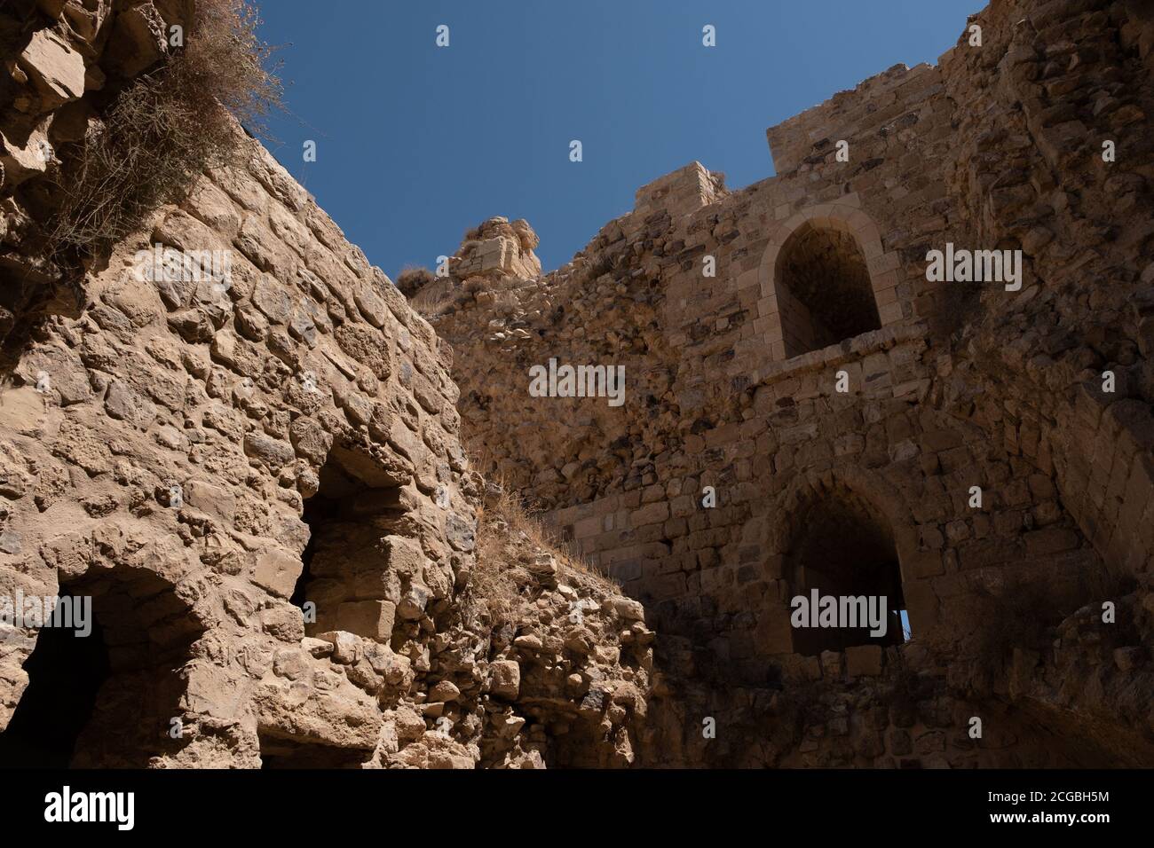 medieval crusaders castle, Al Karak, Jordan, Middle East Stock Photo ...