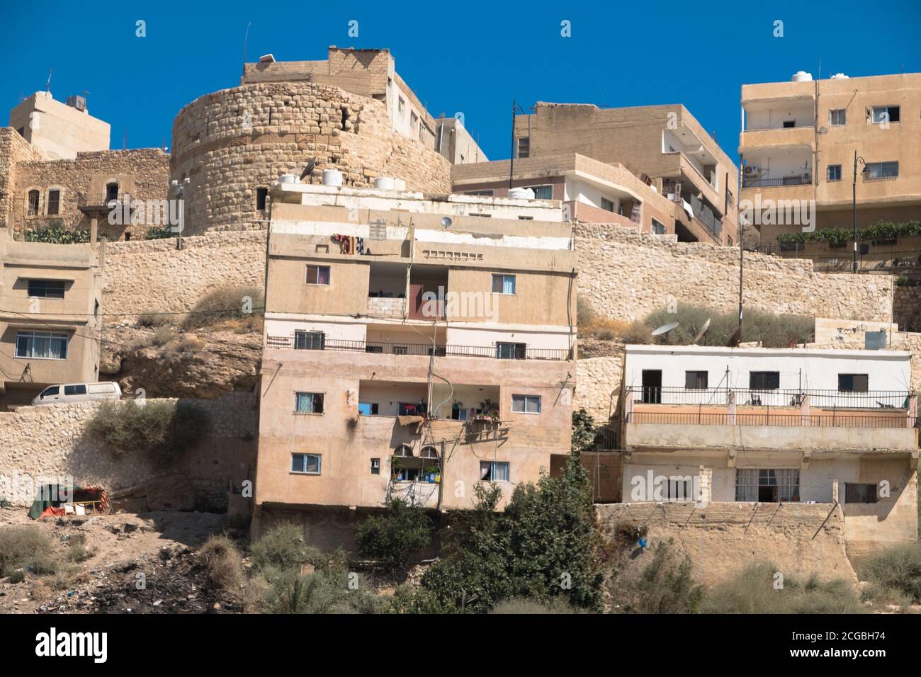 medieval crusaders castle, Al Karak, Jordan, Middle East Stock Photo ...