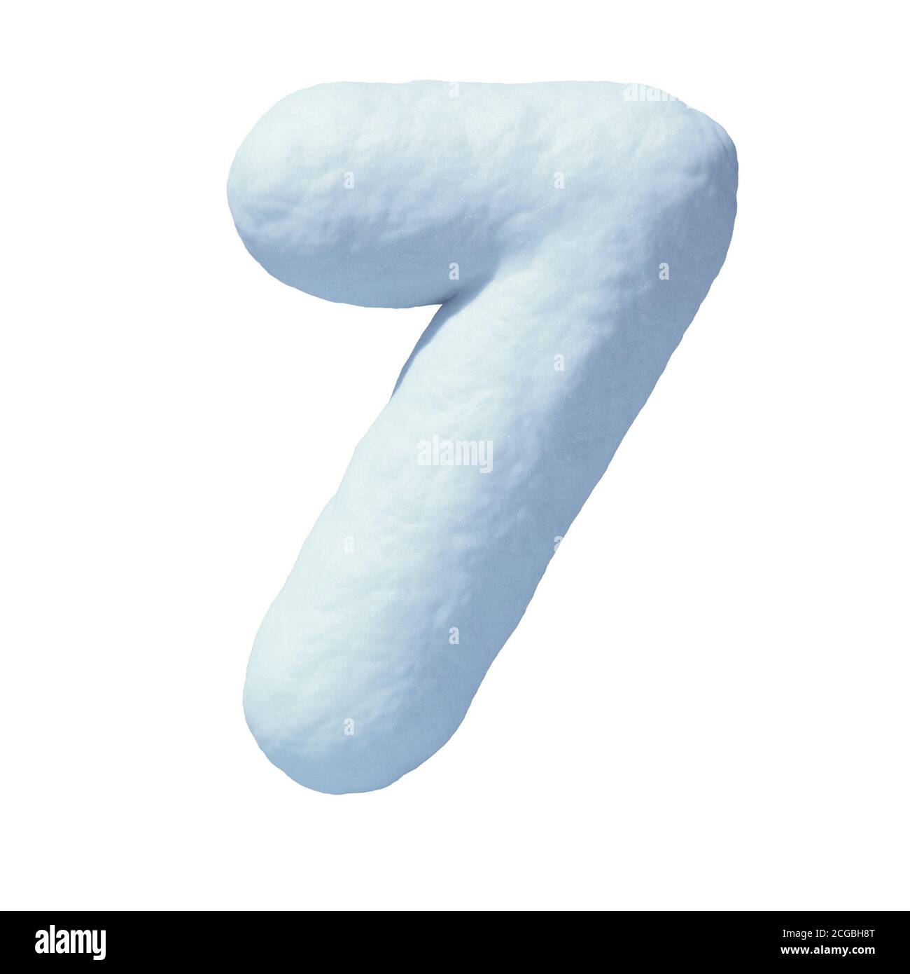 Snow font 3d rendering number 7 Stock Photo - Alamy