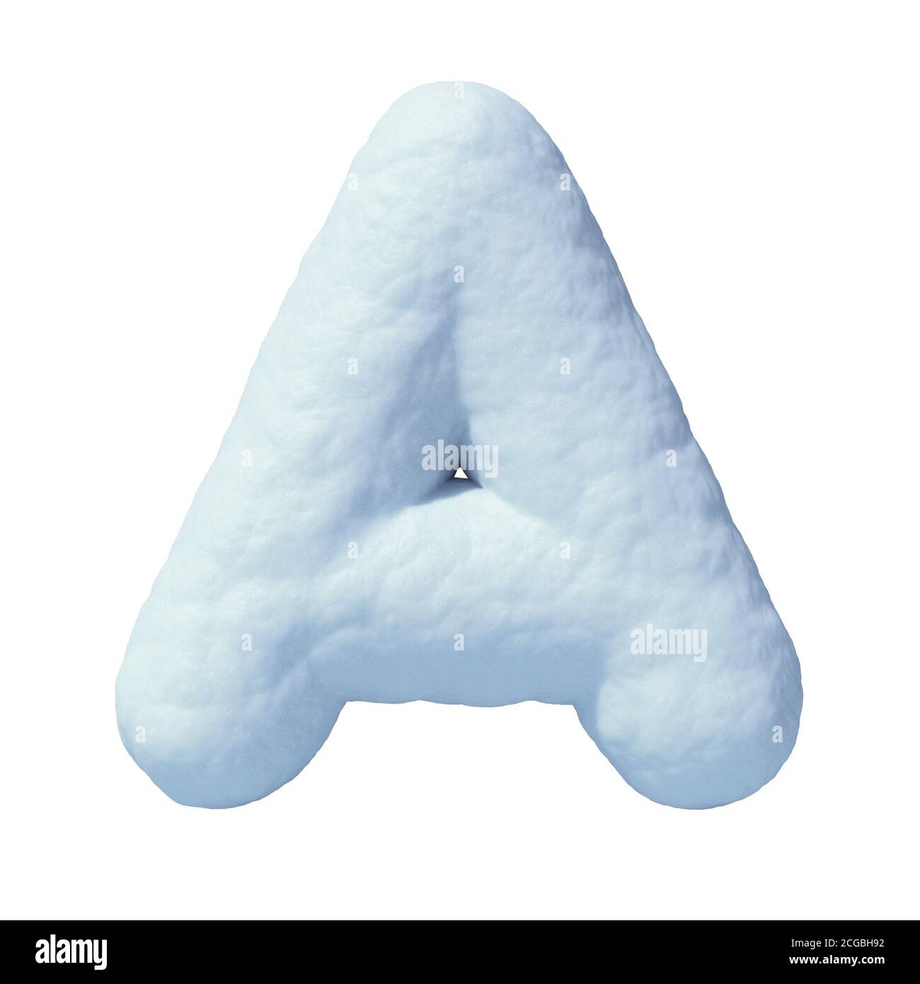 Snow font 3d rendering letter A Stock Photo - Alamy